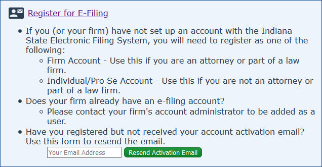 Pro Se Filer Registration